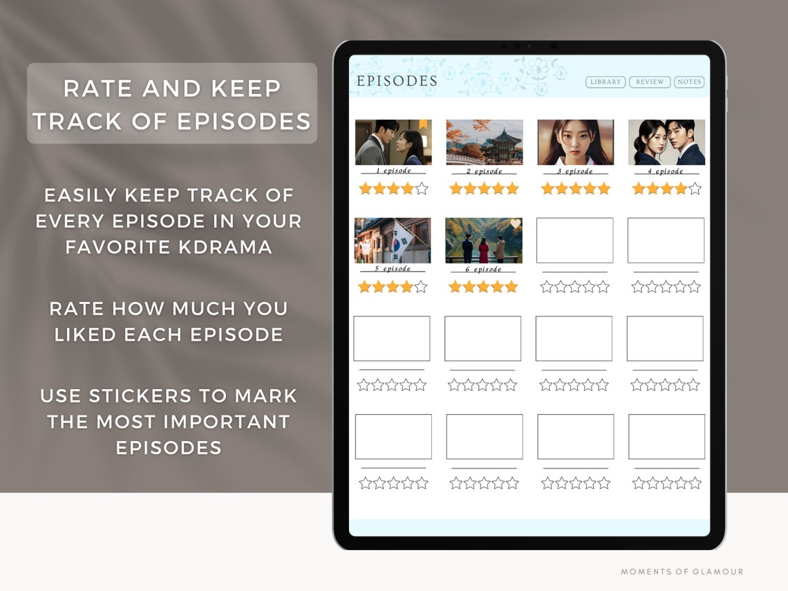 Kdrama Digital Journal K Drama Tracker K-drama List Digital Kdrama Planner Korean Drama Movie ...