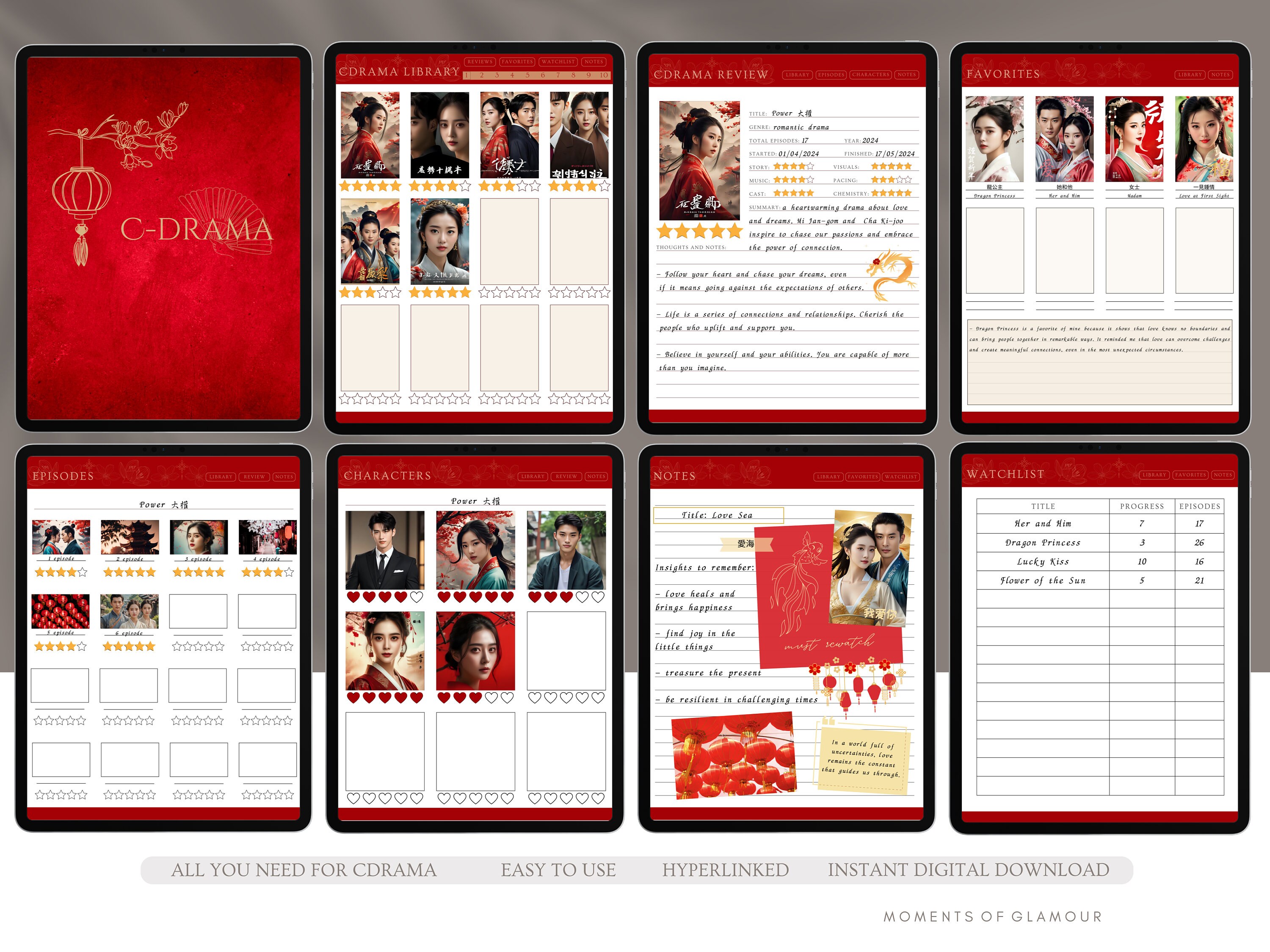 C Drama Tracker for TV Series Logging Cdrama Diary for Favorite Drama ...
