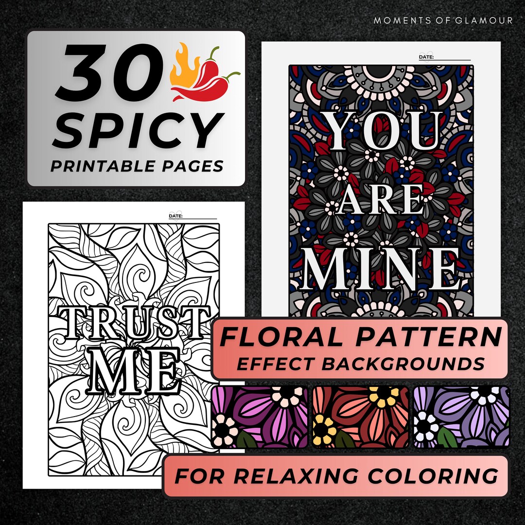 Romance Book Coloring Page for Adult Spicy Coloring Sheet for Smut ...