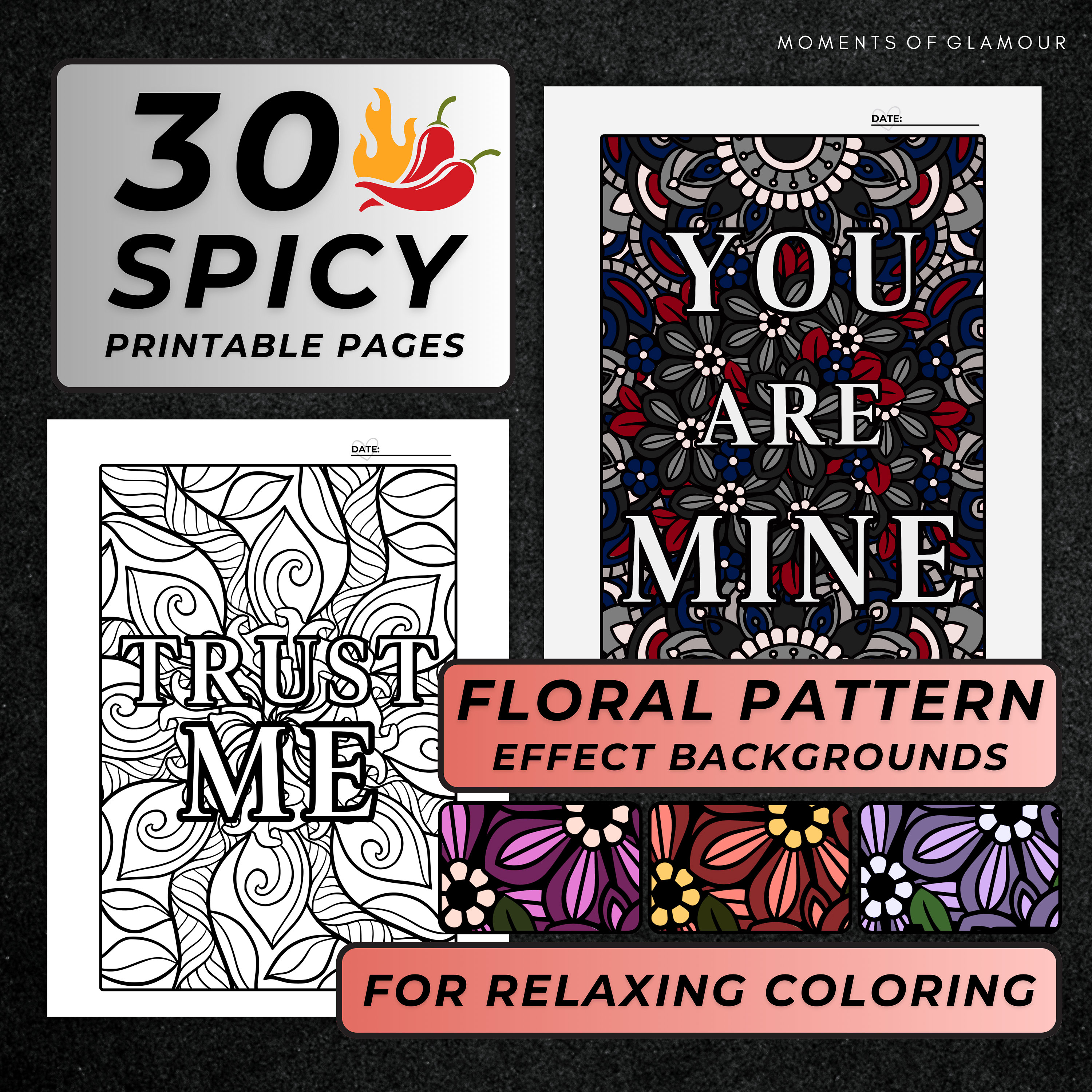 Romance Book Coloring Page for Adult Spicy Coloring Sheet for Smut ...