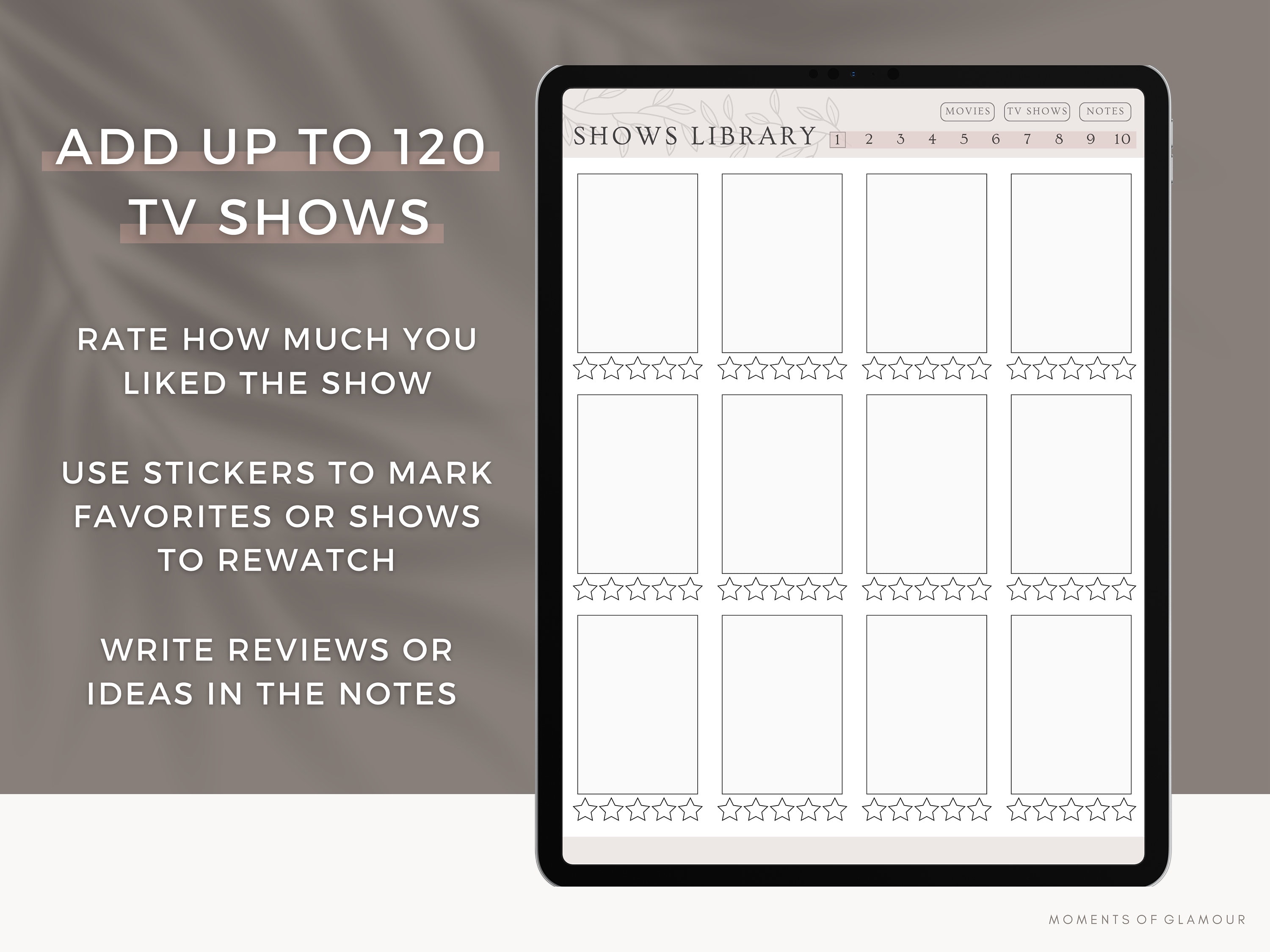 Movie Journal Digital Planner for Movies & TV Shows iPad Movie ...
