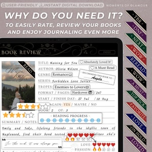 Rating Sticker for Reading Journal Digital Sticker Bundle PNG Reader ...