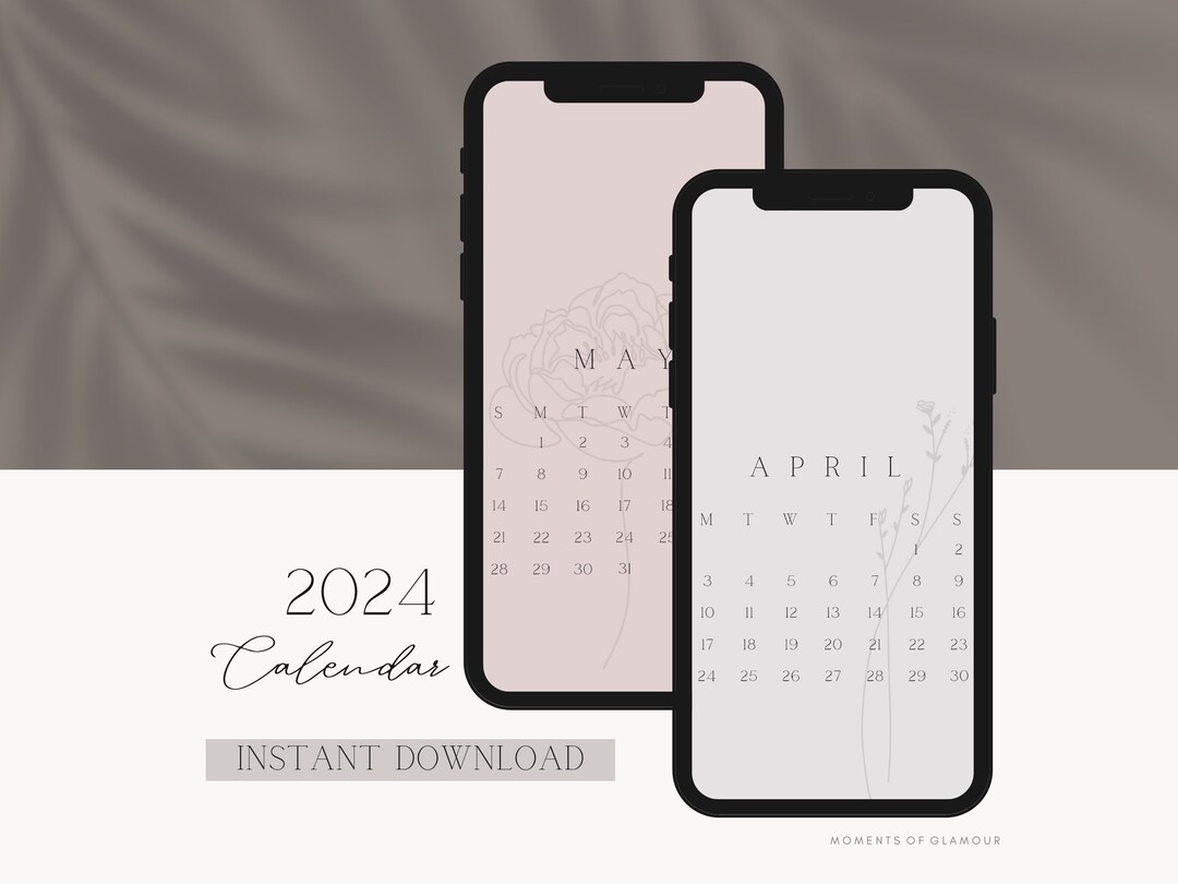 2024 Calendar Wallpaper Mobile Calendar Pastel Monthly Calendar for ...