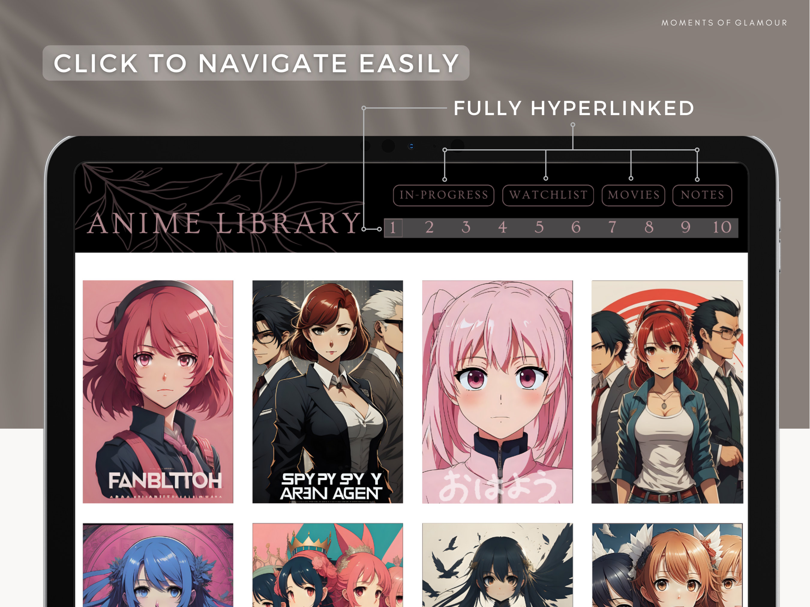 Digital Anime Journal Template Anime Notebook Digital Anime Planner ...