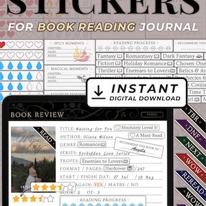 Rating Sticker for Reading Journal Digital Sticker Bundle PNG Reader ...