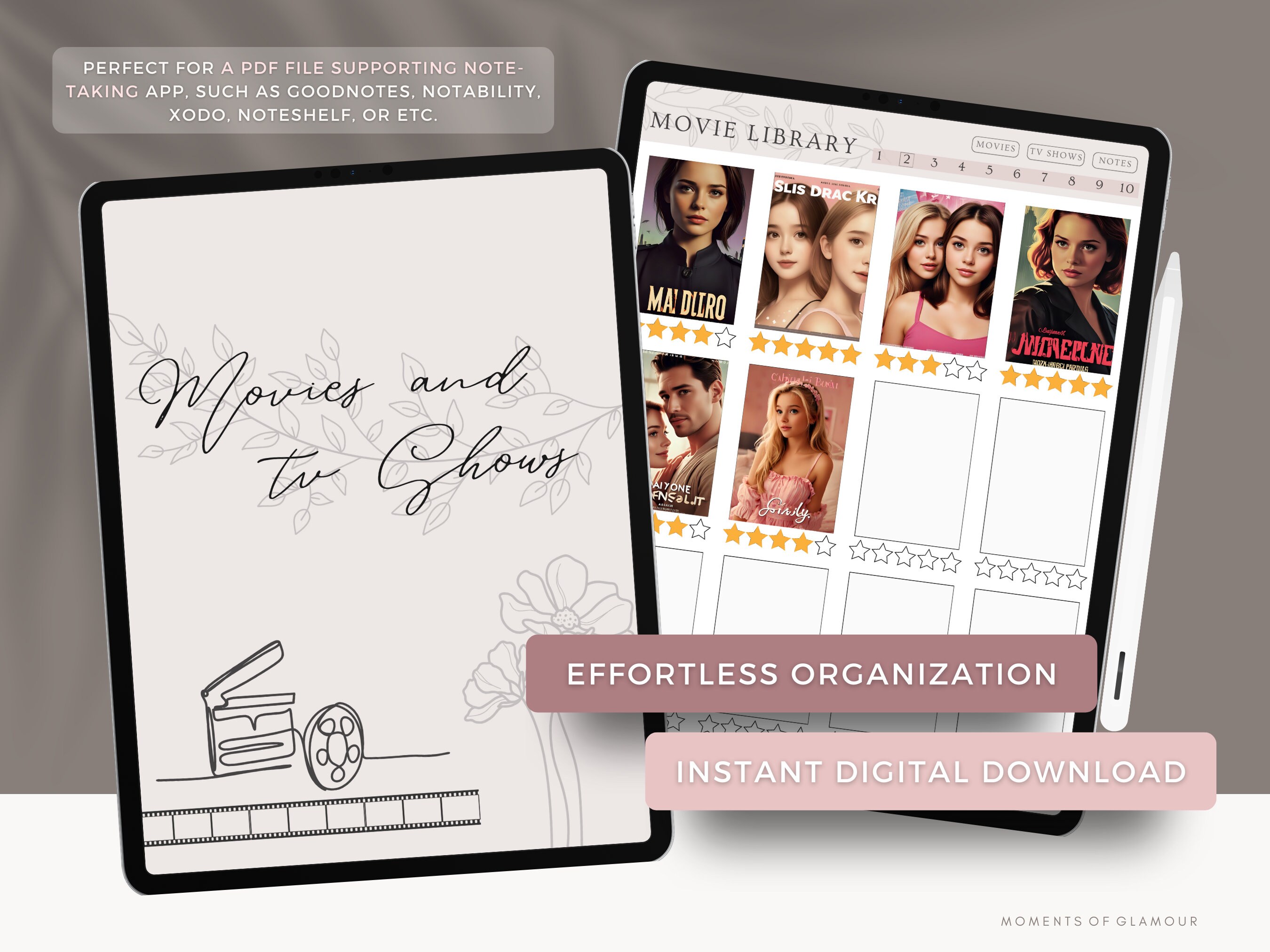 Movie Journal Digital Movie Library Goodnotes Movie Review Digital ...