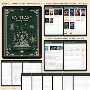 Fantasy Reading Journal Digital Book Journal Romantasy Reader Planner ...