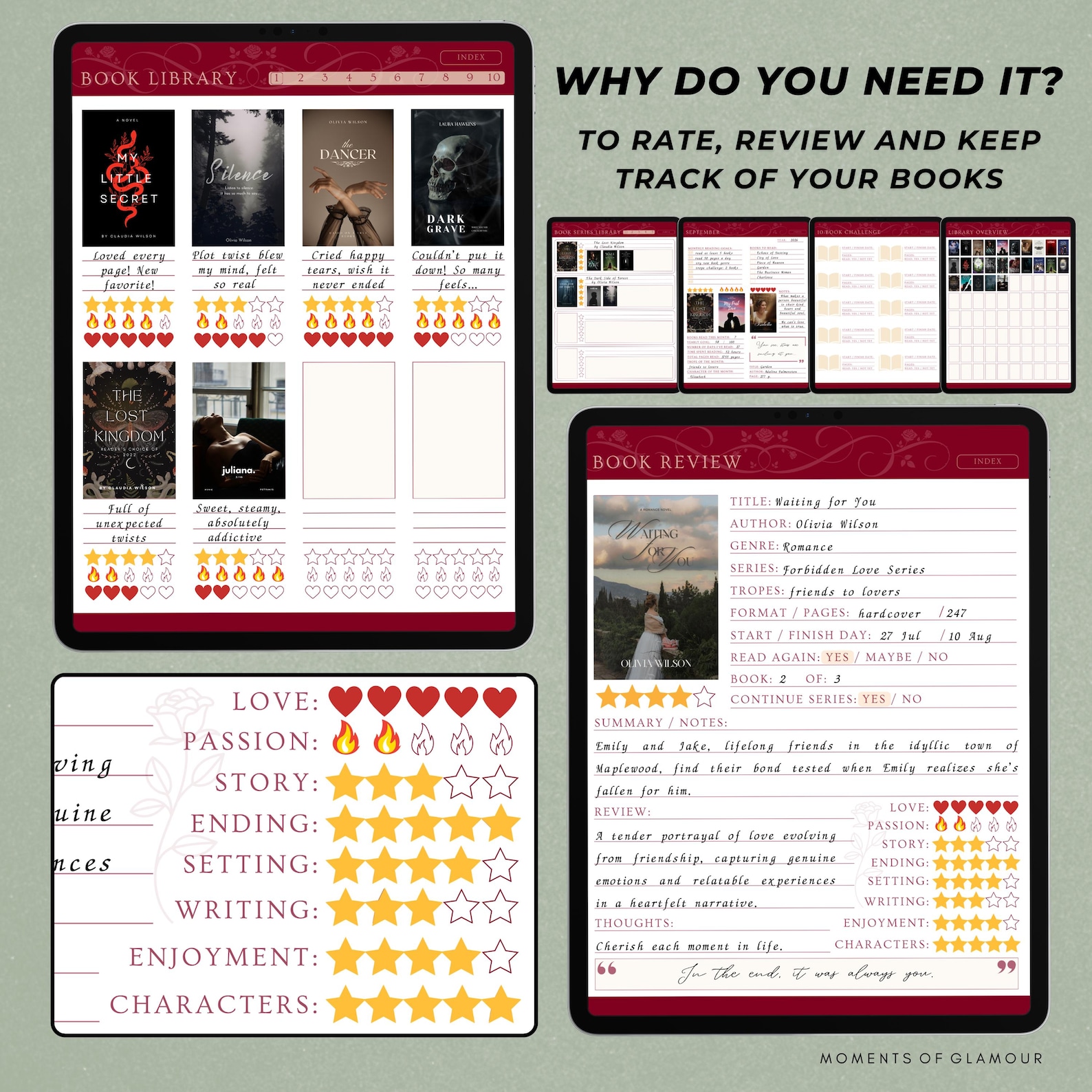 Spicy Reading Journal for Urban Romance Book Reading Planner to Track ...