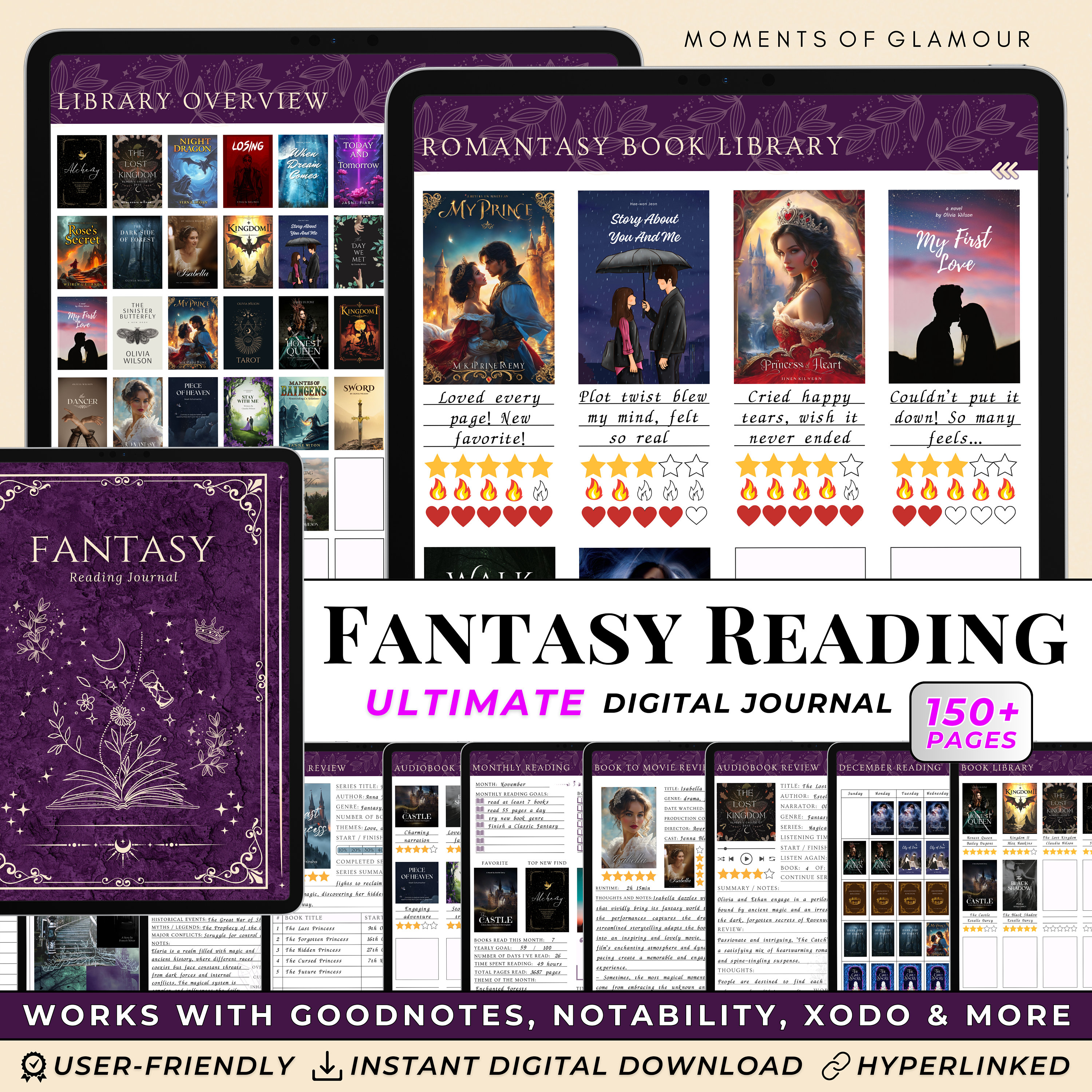 Book Reading Tracker for Fantasy Reading Journal Goodnote Book Review ...