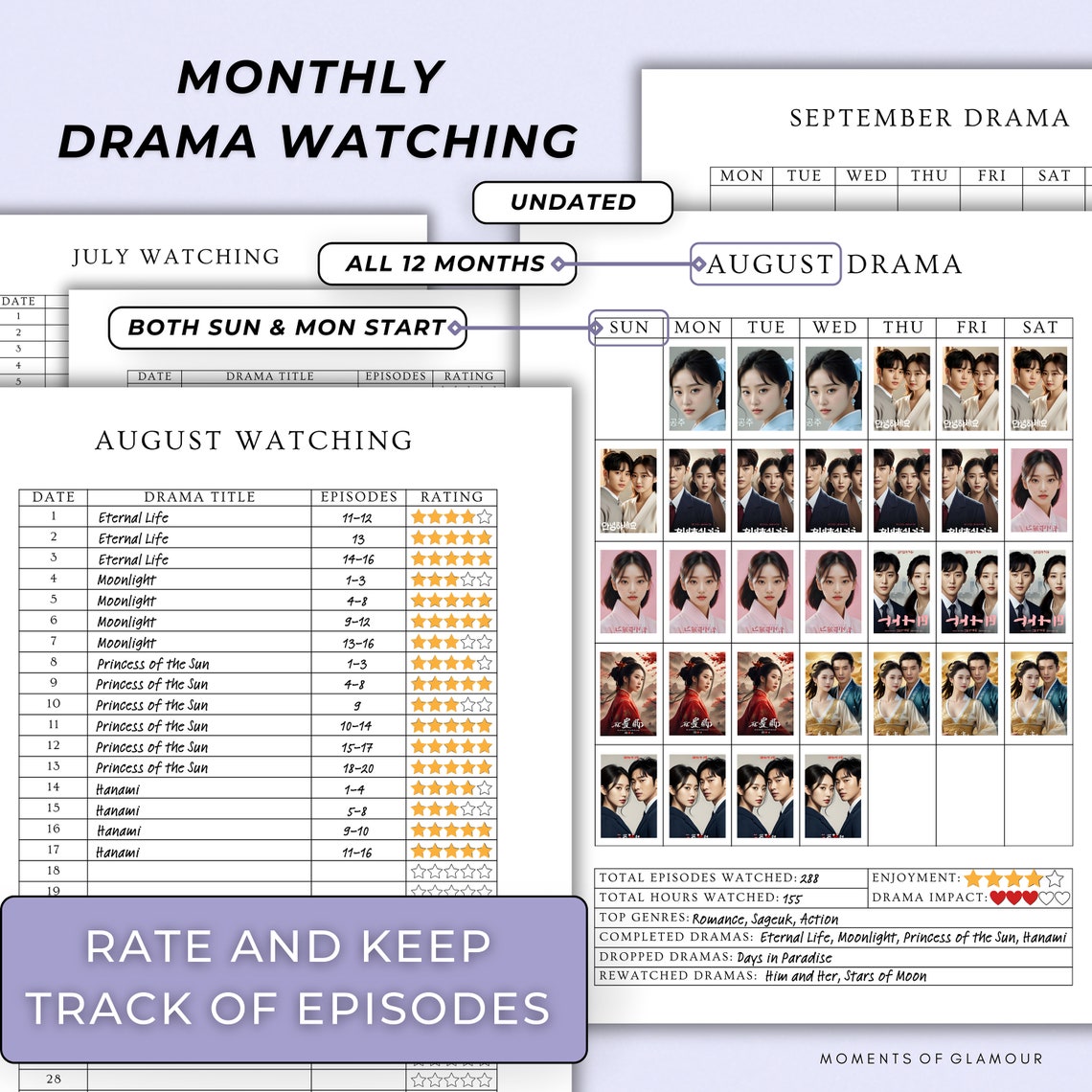 Drama Journal Printable Template for Kdrama Journal Insert Page Cdrama ...