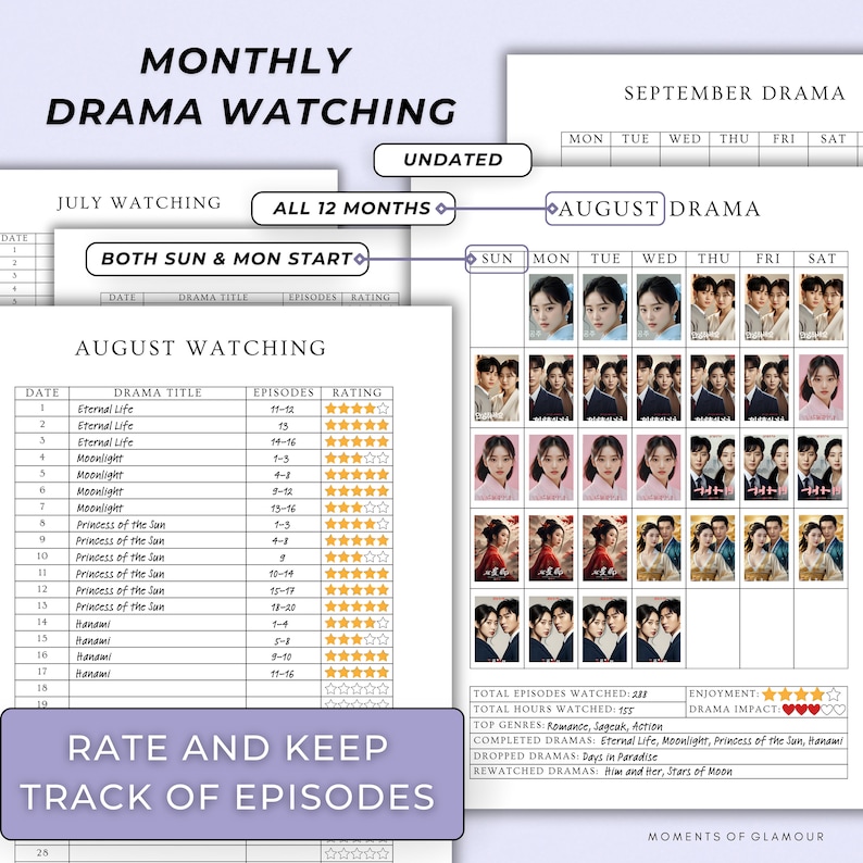 Drama Journal Printable Template for Kdrama Journal Insert Page Cdrama ...