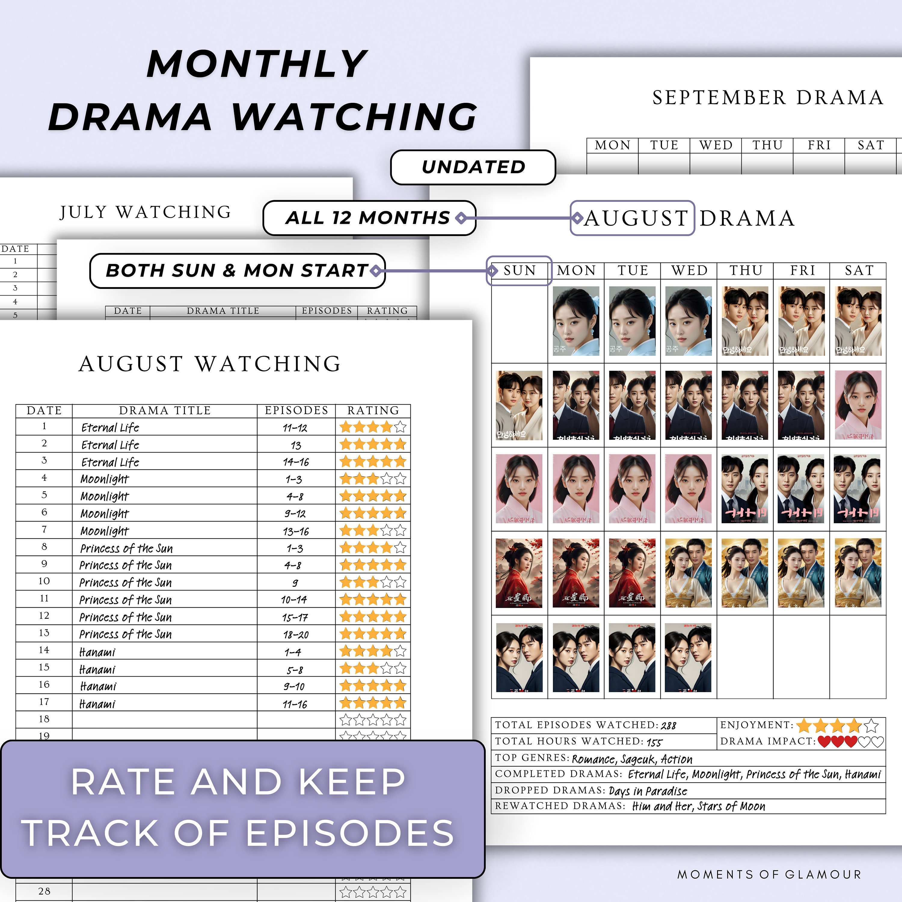 Drama Journal Printable Template for Kdrama Journal Insert Page Cdrama ...