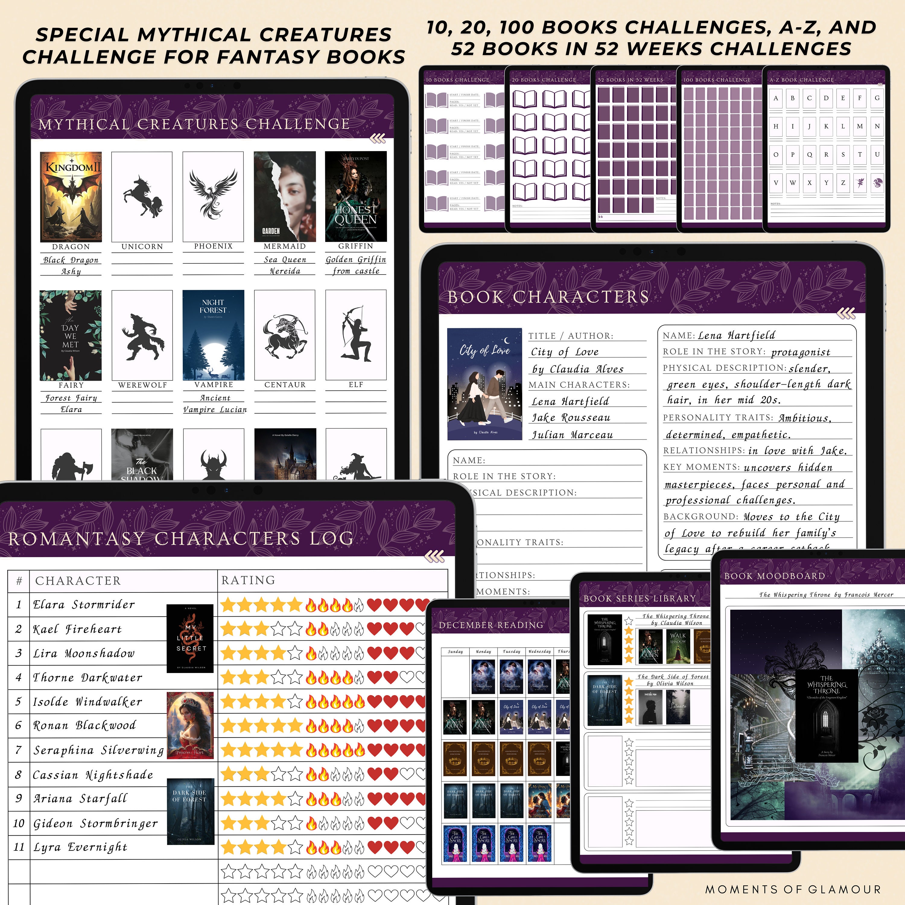 Book Reading Tracker for Fantasy Reading Journal Goodnote Book Review ...