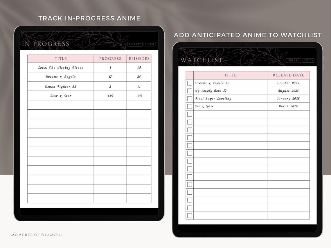 Digital Anime Journal Template Anime Notebook Digital Anime Planner ...