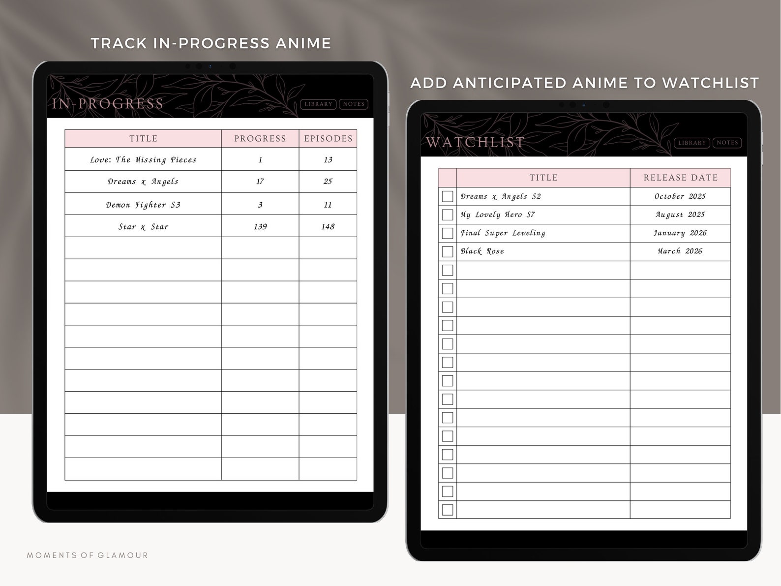 Digital Anime Journal Template Anime Notebook Digital Anime Planner ...