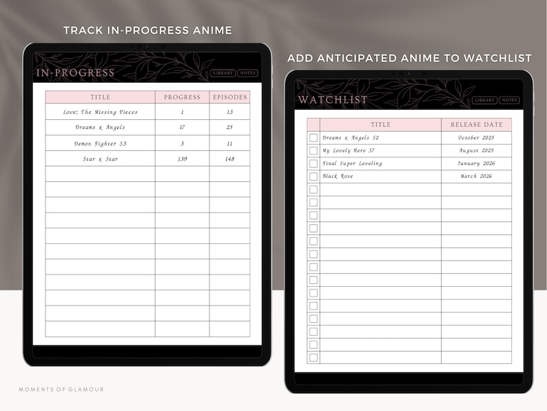 Digital Anime Journal Template Anime Notebook Digital Anime Planner ...