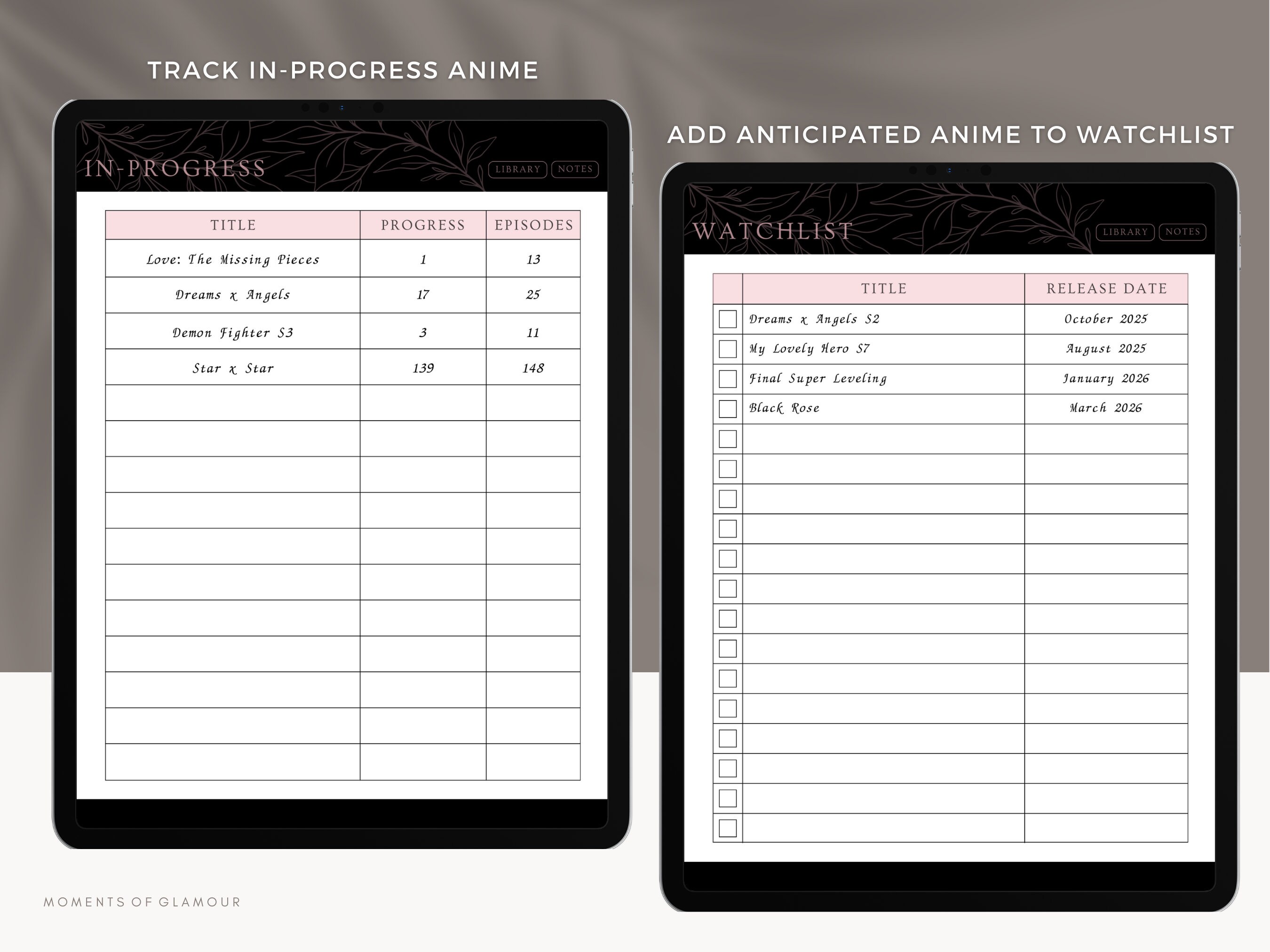 Digital Anime Journal Template Anime Notebook Digital Anime Planner ...