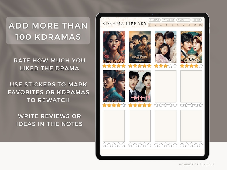Digital K Drama Journal Kdrama Tracker Digital K-drama Journal for ...