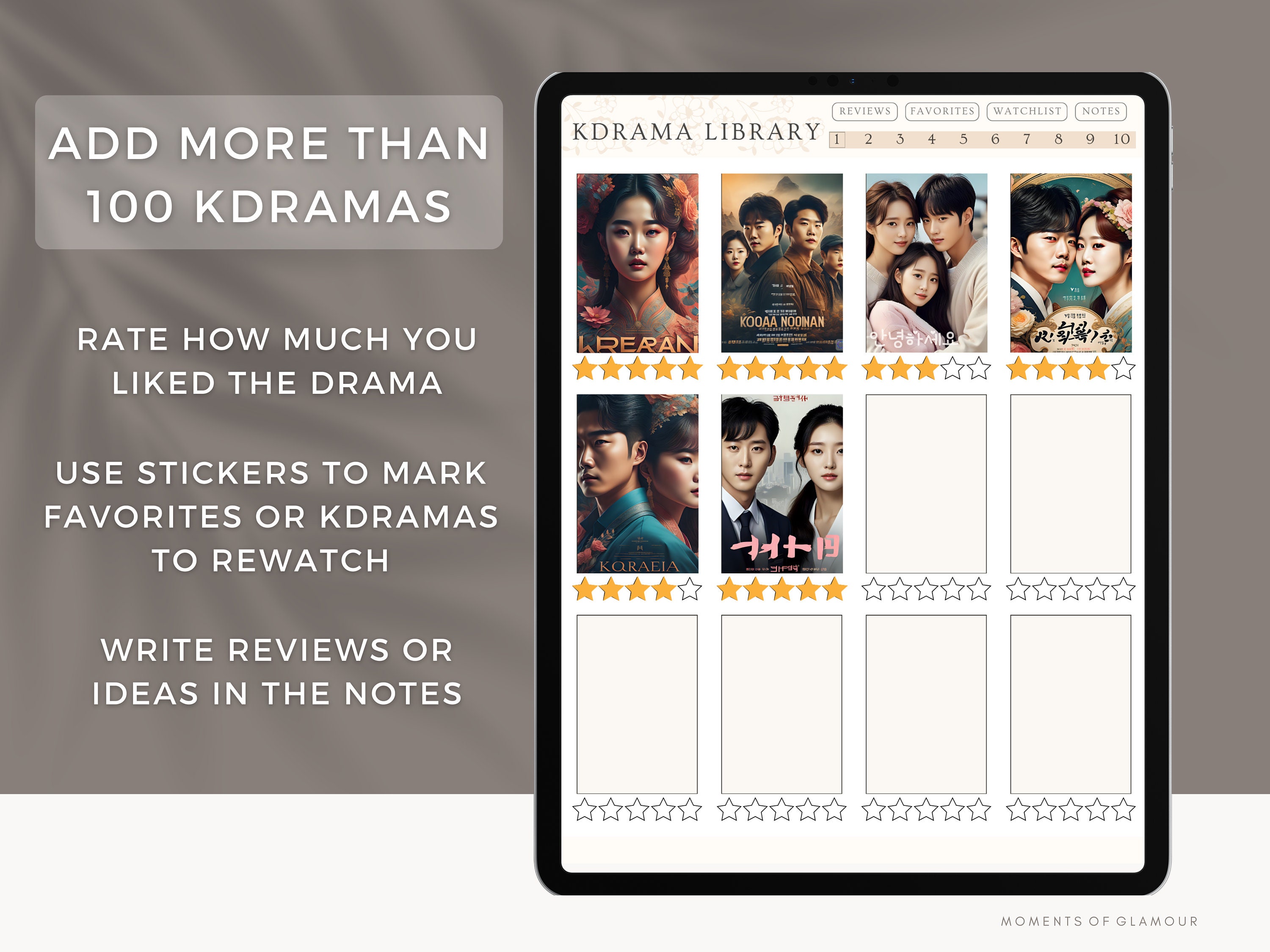 Digital K Drama Journal Kdrama Tracker Digital K-drama Journal for ...