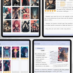 Digital Anime Journal Template Anime Checklist Anime Watchlist Digital ...