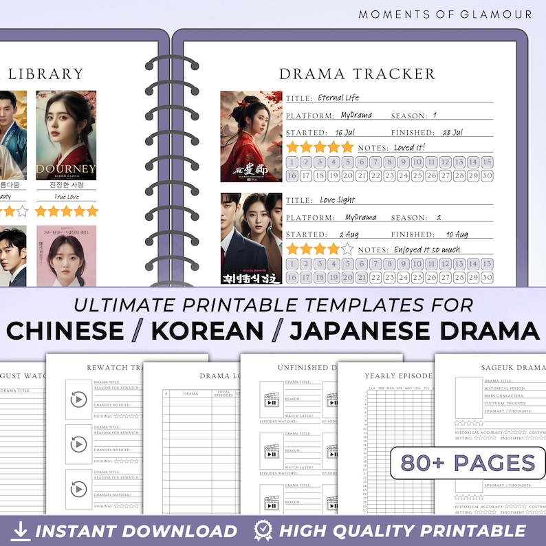 Drama Journal Printable Template for Kdrama Journal Insert Page Cdrama ...