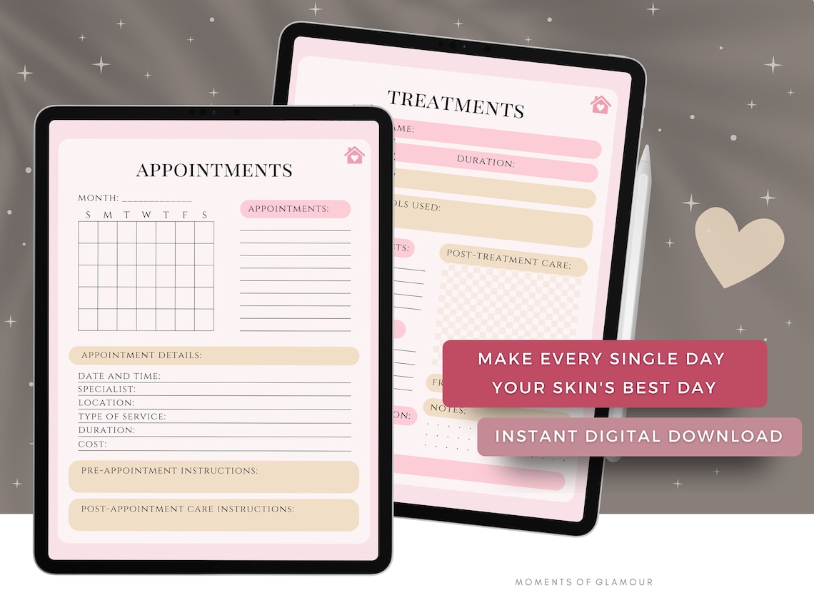 Skin Care Routine Journal Digital Self Care Planner for Skincare ...