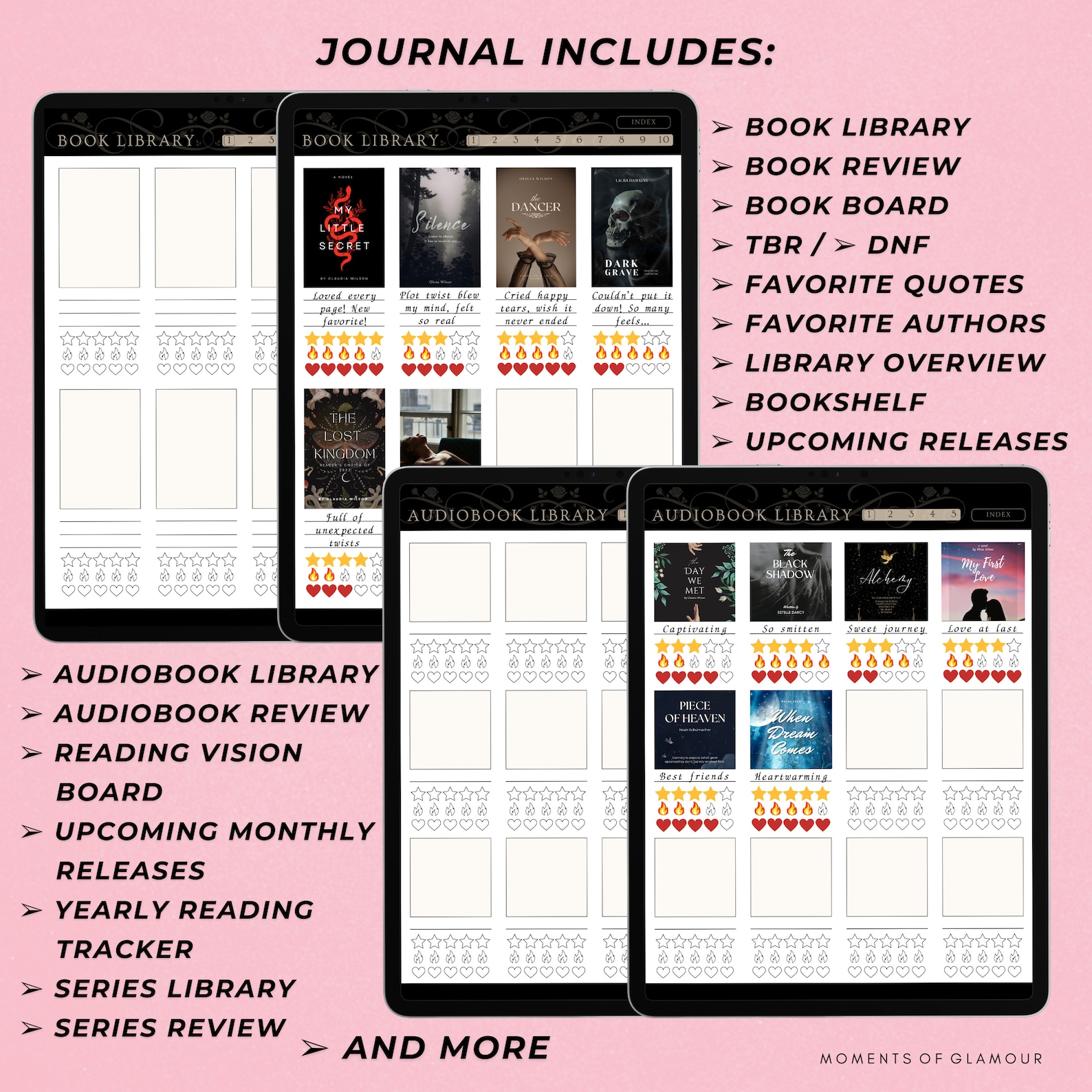 Smut Reading Journal for Romance Reader Book Journal Digital Spicy ...