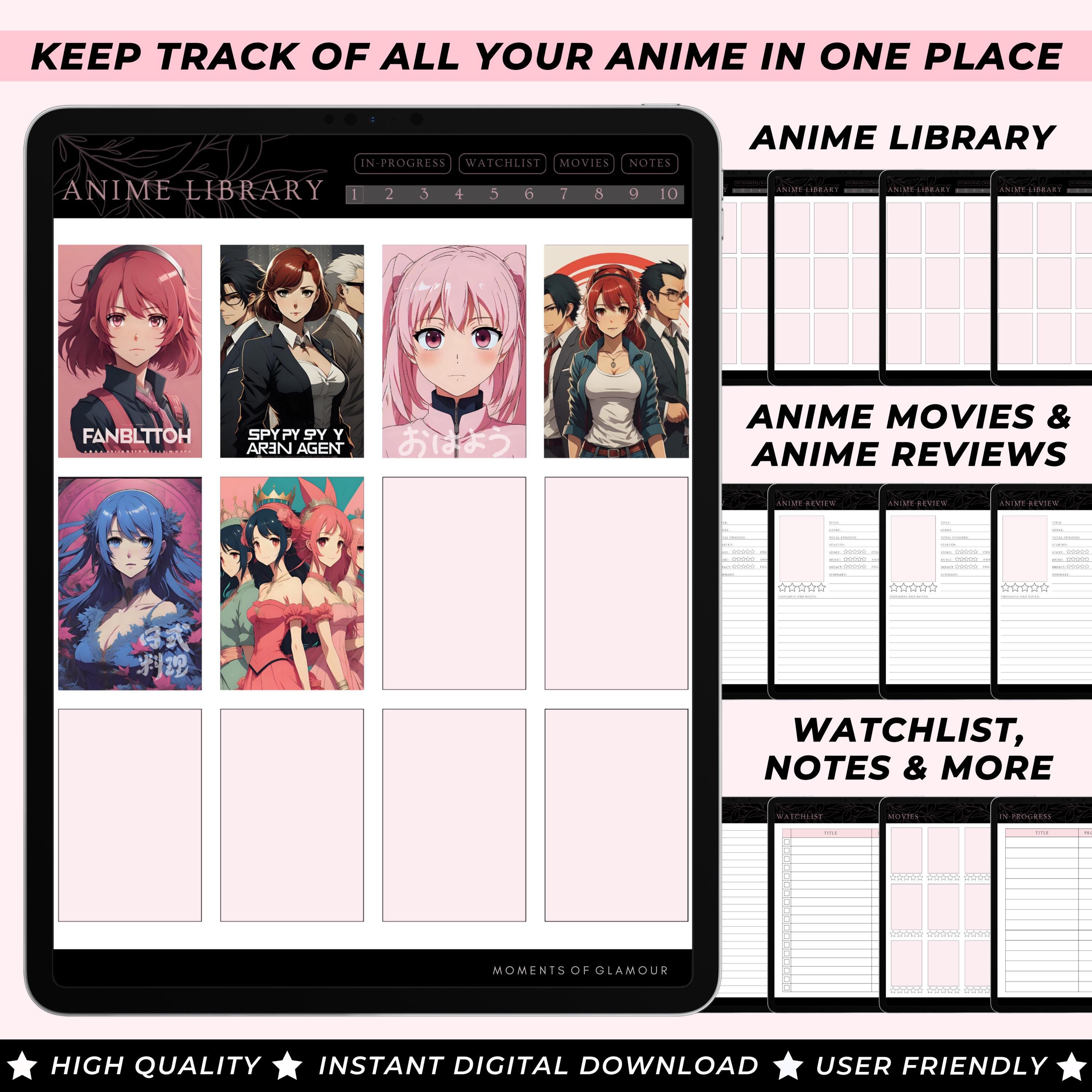 Anime Tracker Goodnotes Anime Journal for Anime Digital Planner Anime ...