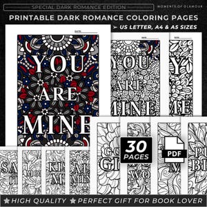 Dark Romance Bundle PNG Sticker for Digital Planner Book Themed Sticker ...