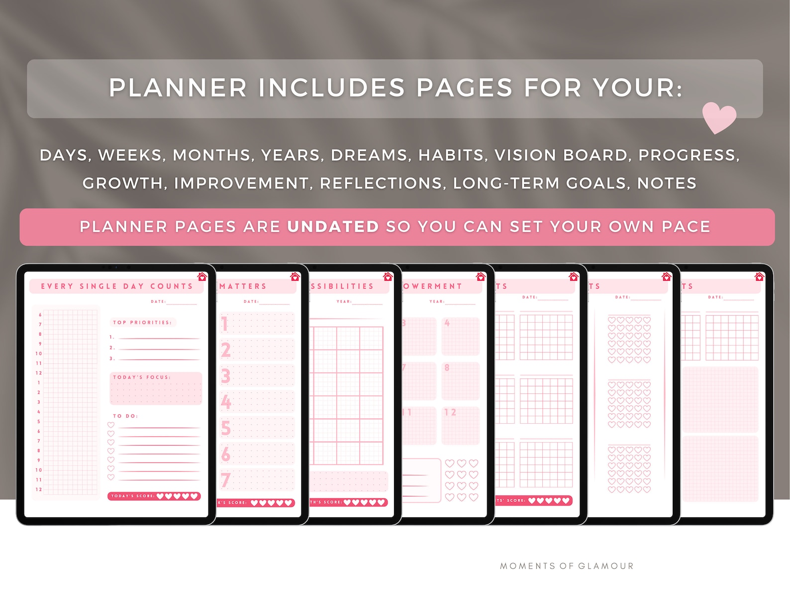 Digital Planner Dream Life Planner Digital Journal for Her Cute Planner ...