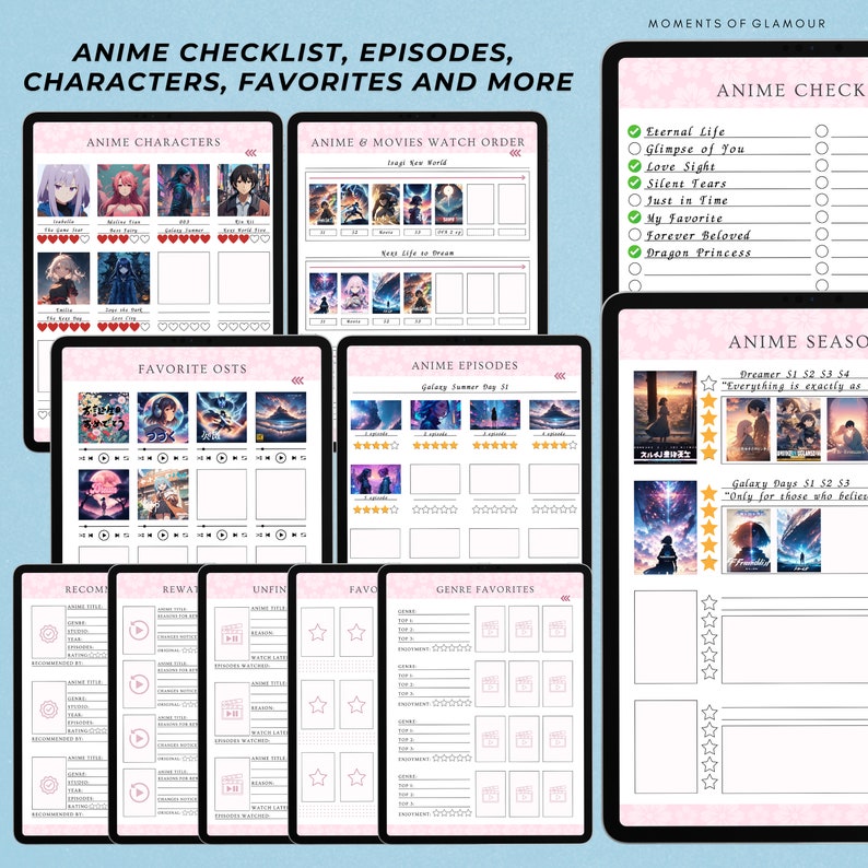 Anime Journal for Episode Tracking Anime Notebook Digital Anime Series ...