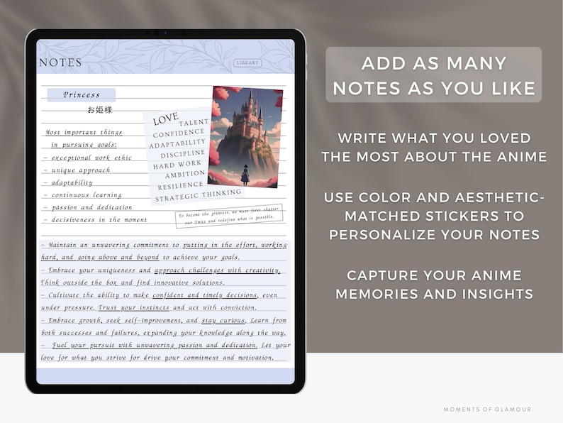 Digital Anime Journal Template Anime Checklist Anime Watchlist Digital ...