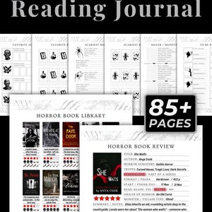 Horror Printable Reading Log Book Tracker Template for Journaling ...