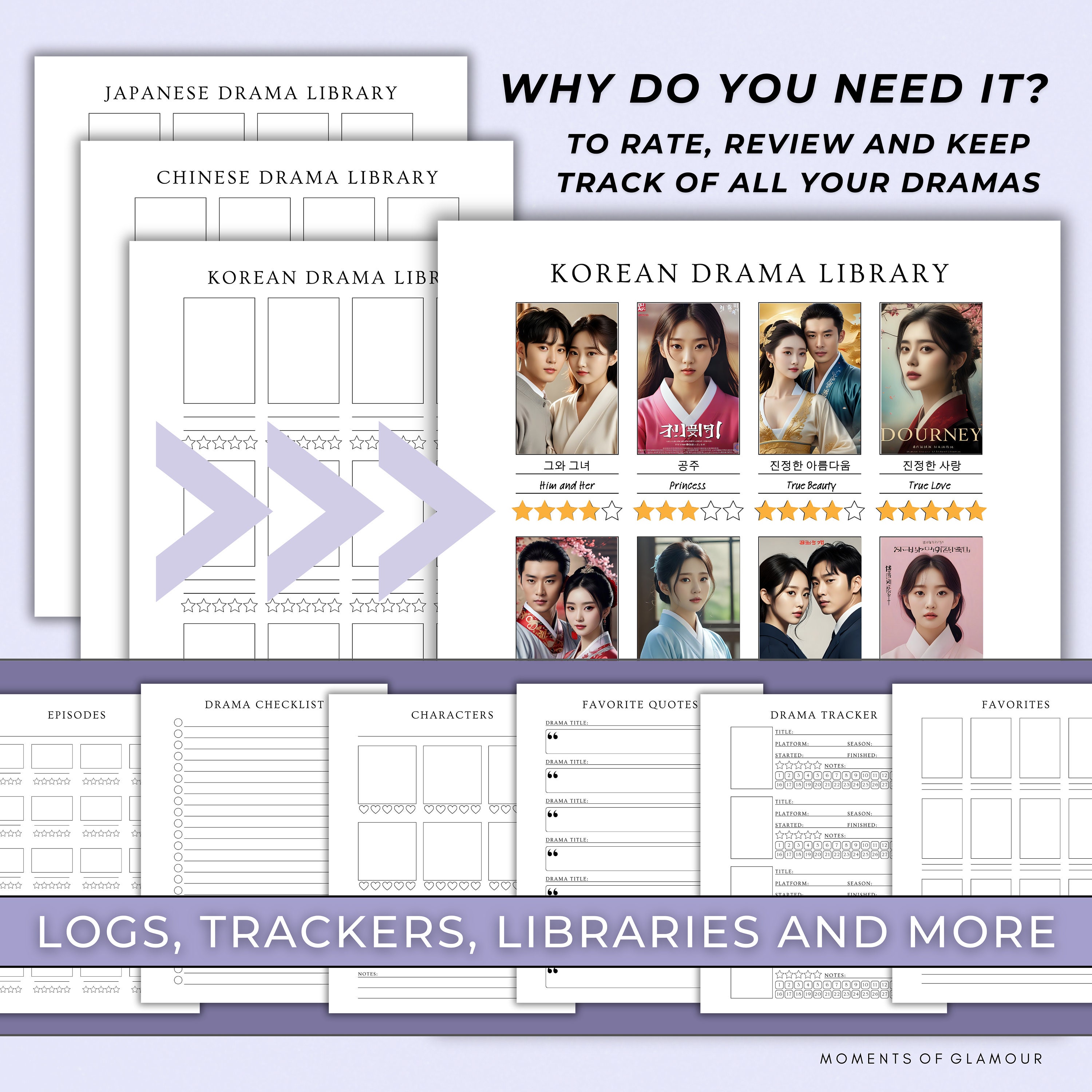 Drama Journal Printable Template for Kdrama Journal Insert Page Cdrama ...