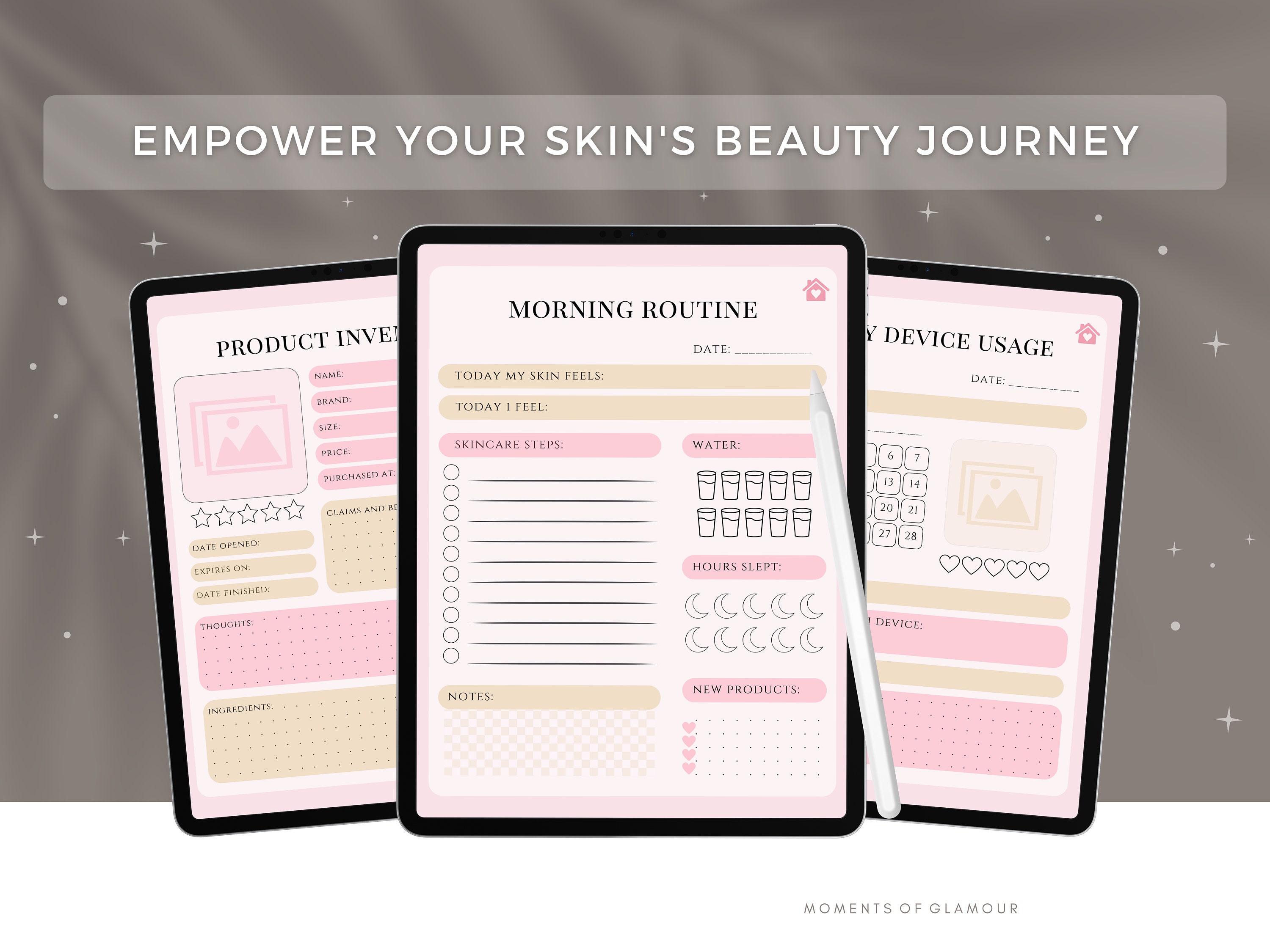Skin Care Routine Journal Digital Self Care Planner for Skincare ...