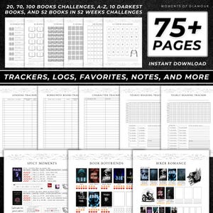 Dark Romance Printable Reading Journal Spicy Reading Tracker Template ...