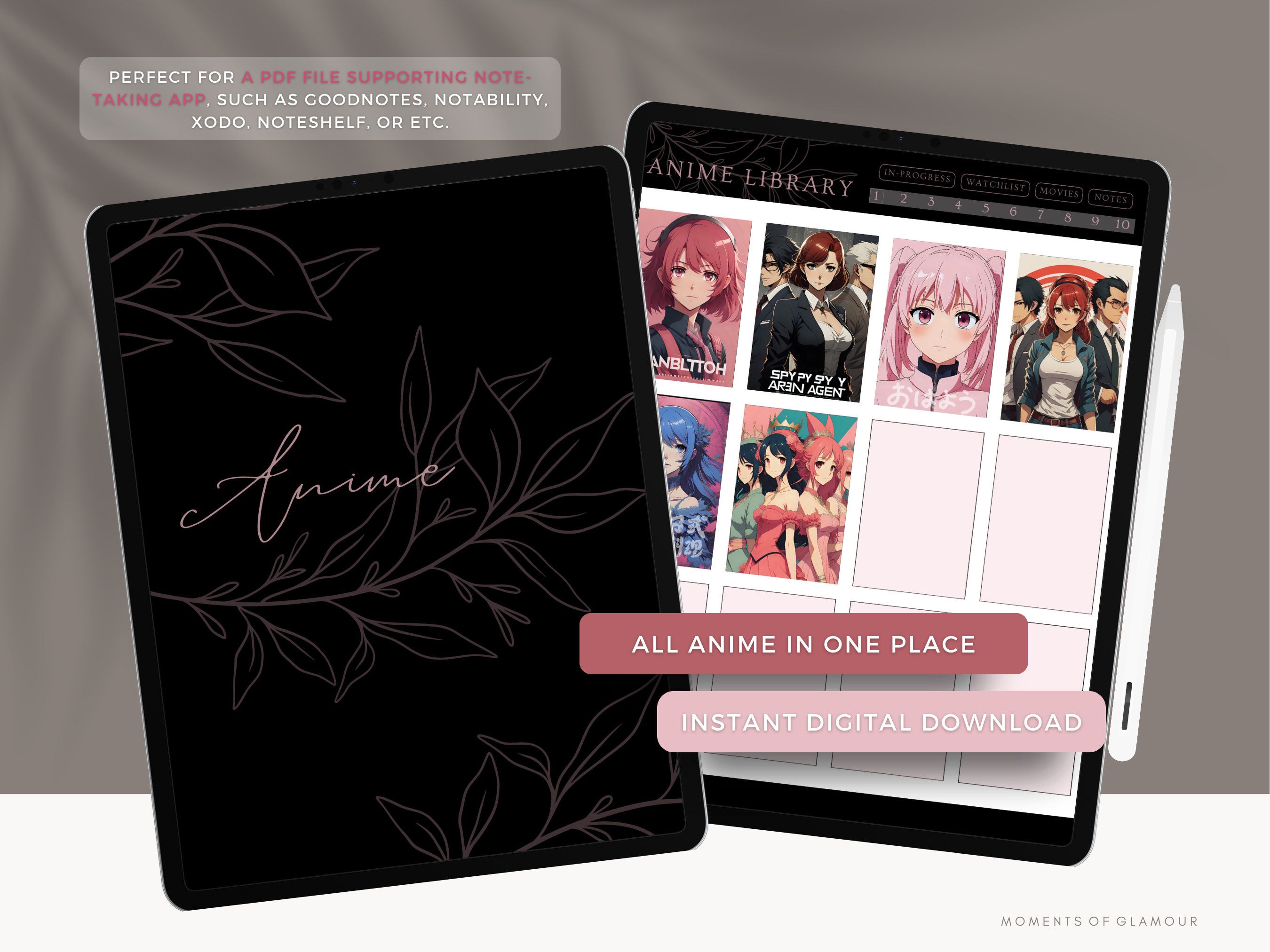 Digital Anime Journal Template Anime Notebook Digital Anime Planner ...