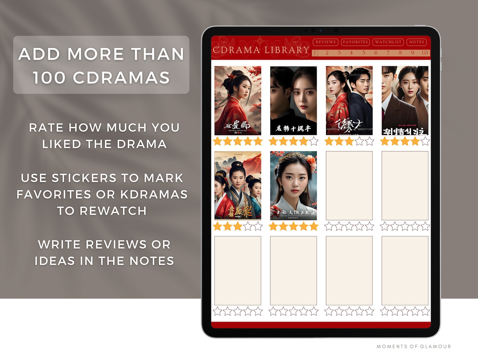 Cdrama Journal Digital C Drama Planner Chinese Drama Tracker C-drama ...