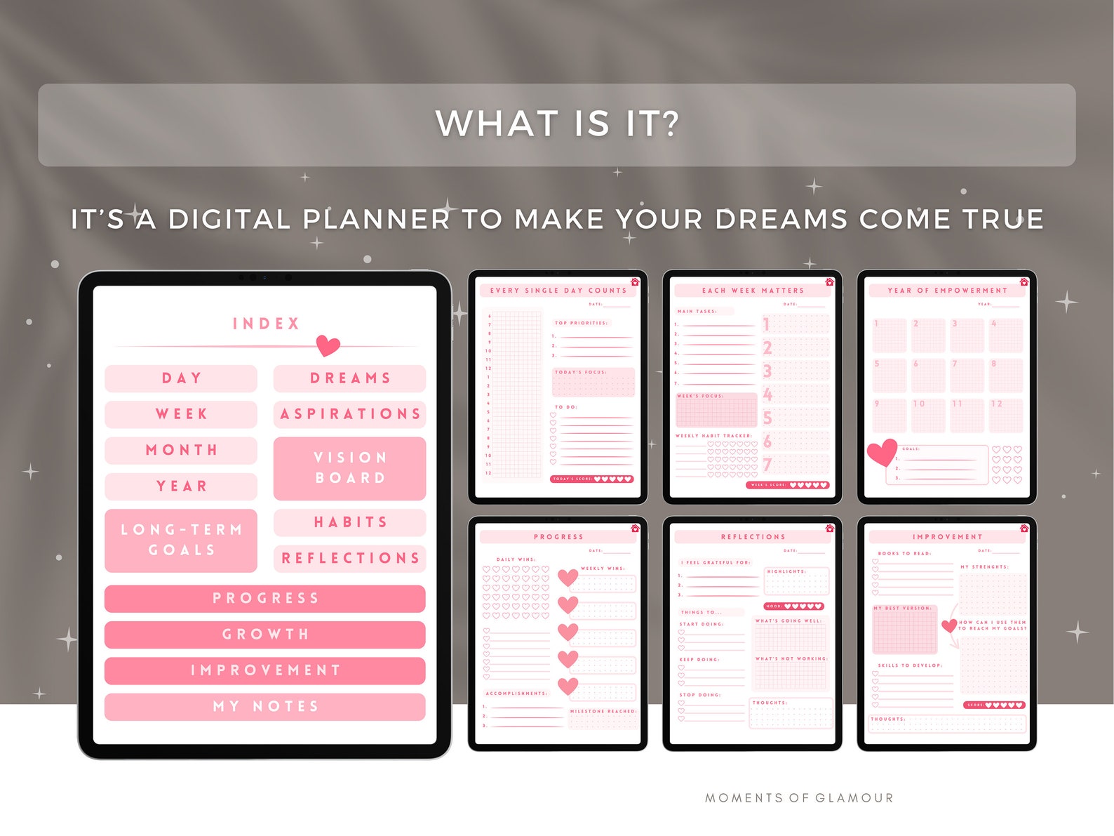 Digital Planner Dream Life Planner Digital Journal for Her Cute Planner ...