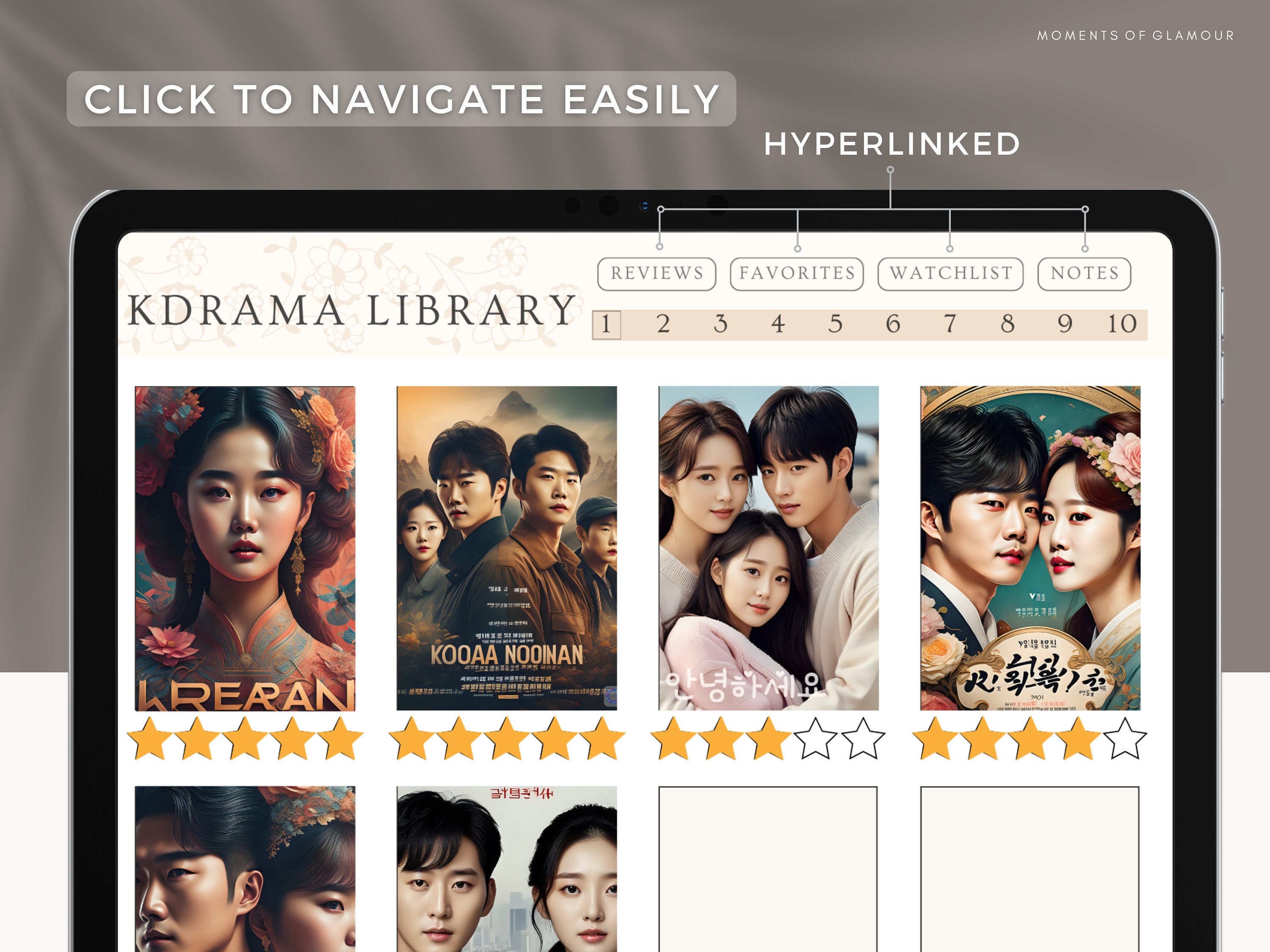Digital K Drama Journal Kdrama Tracker Digital K-drama Journal for ...