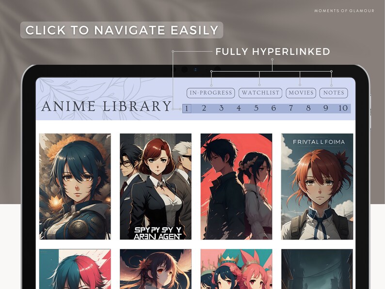 Digital Anime Journal Template Anime Checklist Anime Watchlist Digital ...