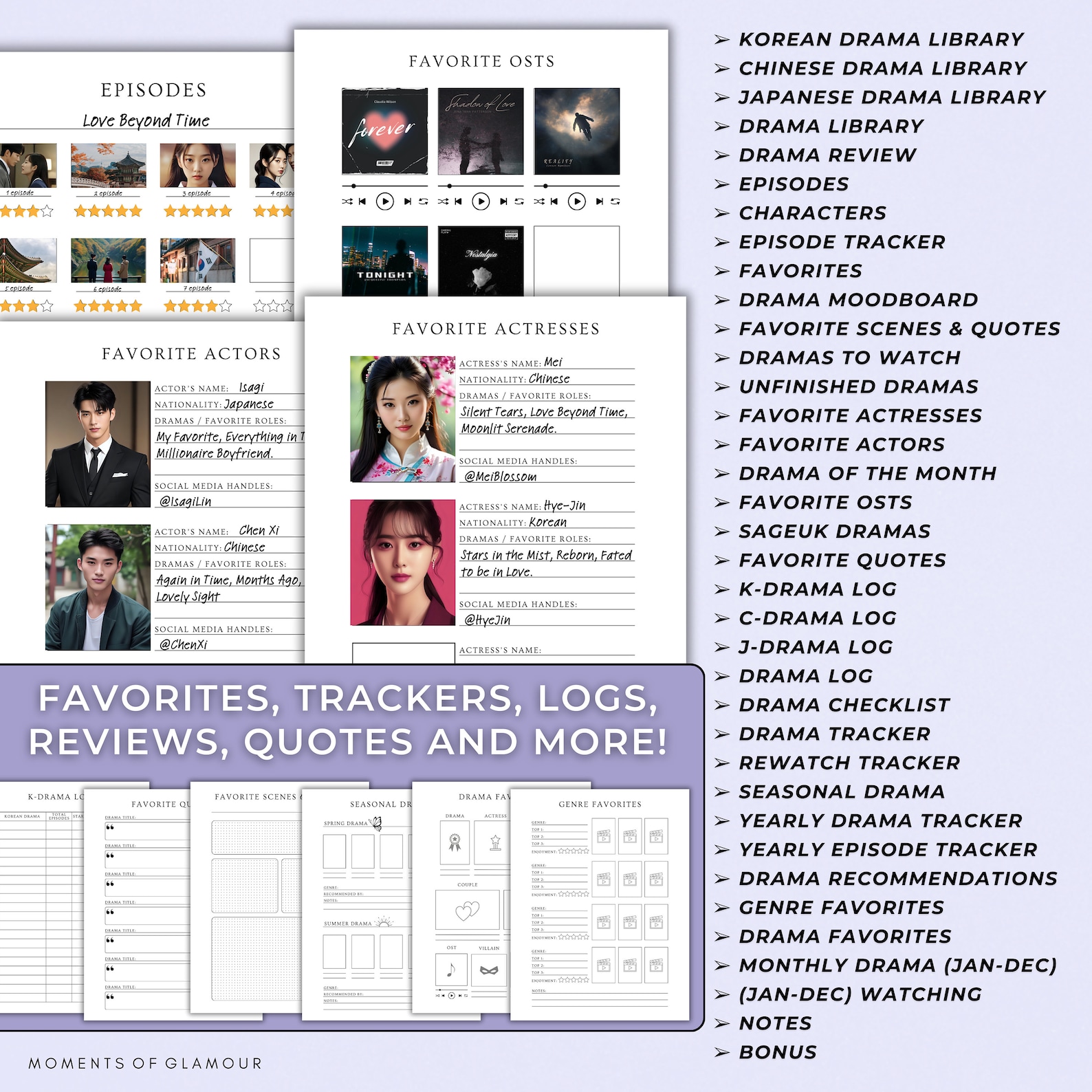 Drama Journal Printable Template for Kdrama Journal Insert Page Cdrama ...