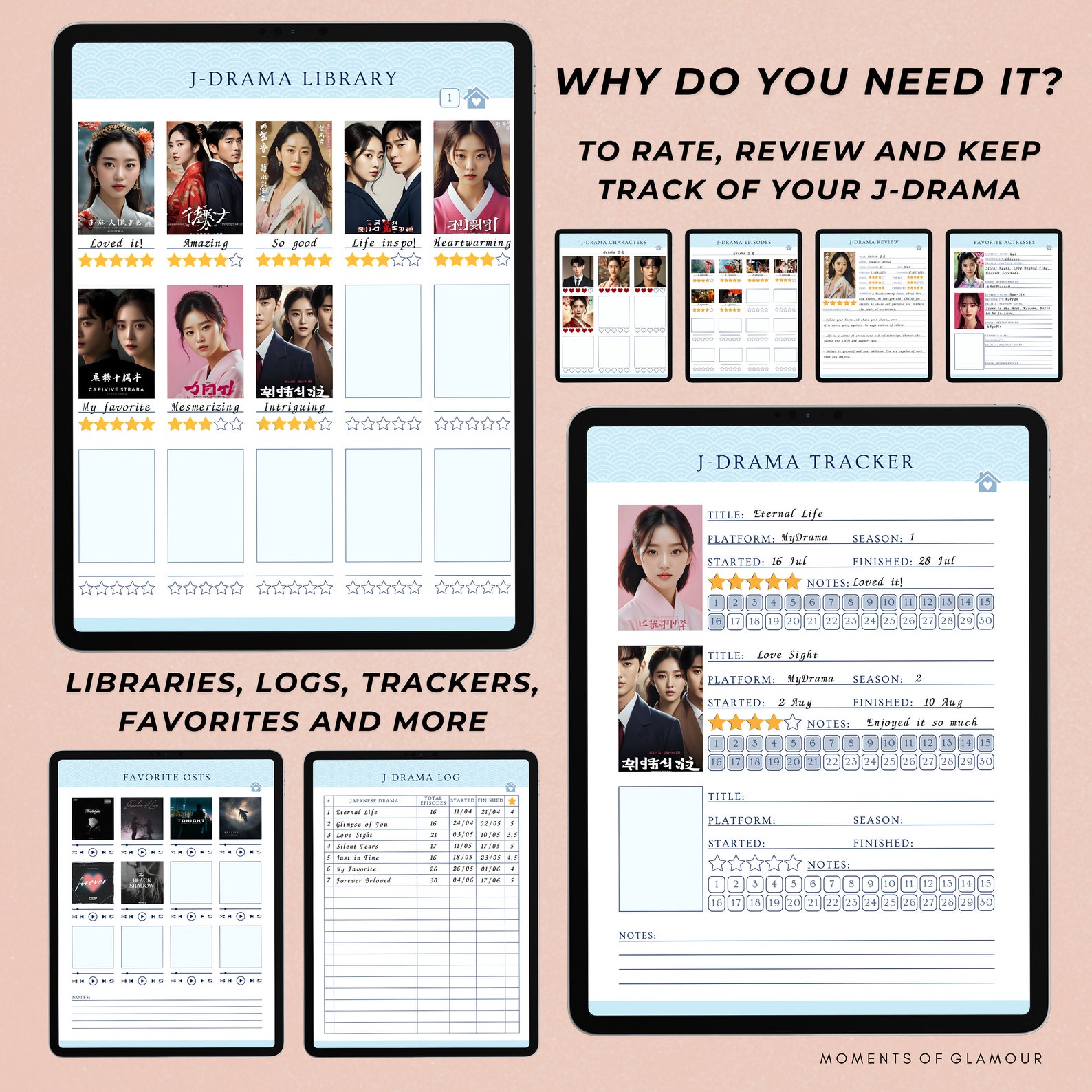 Jdrama Journal Digital Tracker for Japanese Drama Watching Log to Track ...