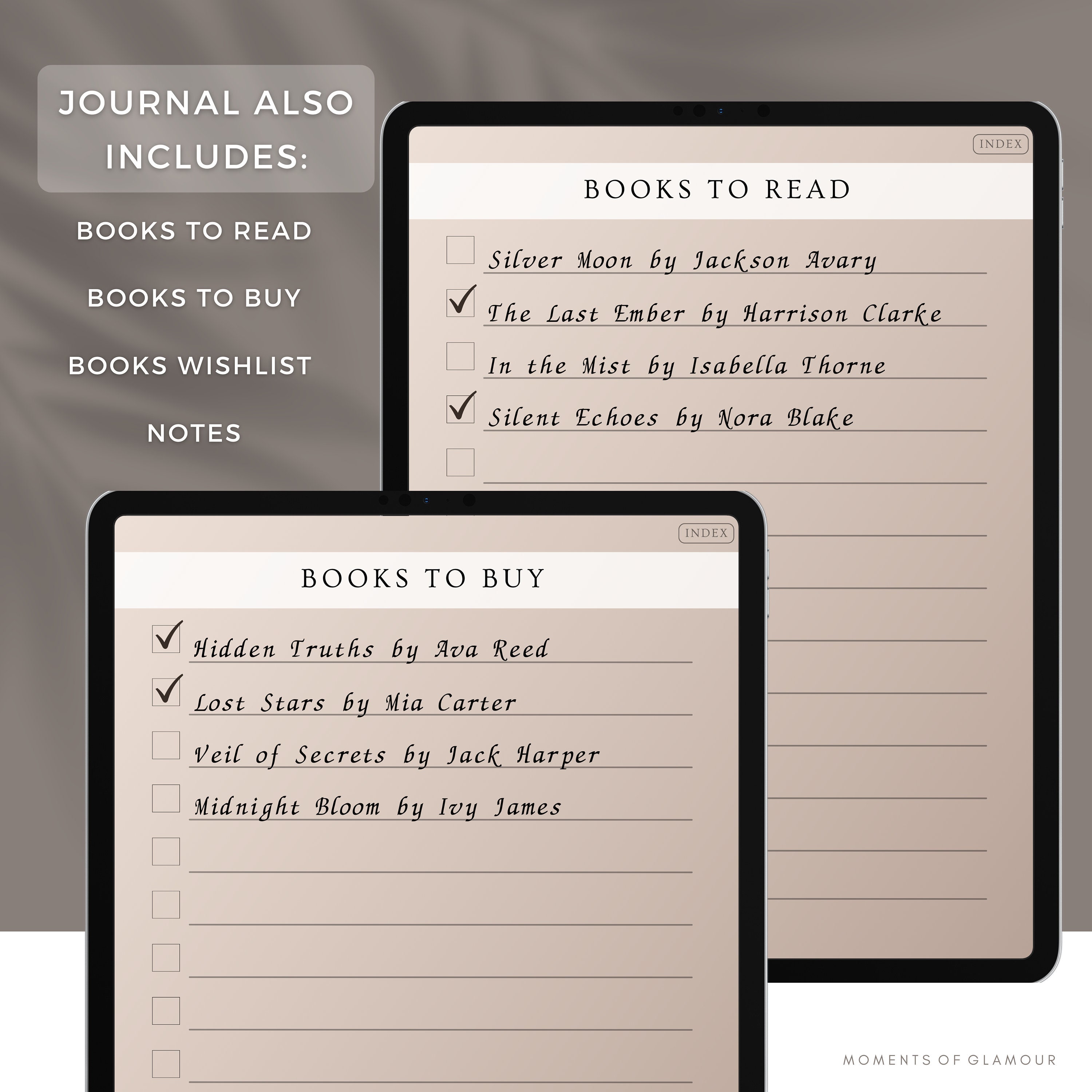 Digital Book Reading Journal for iPad Reading Planner for Reader ...