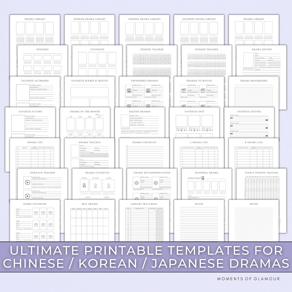 Drama Journal Printable Template for Kdrama Journal Insert Page Cdrama ...