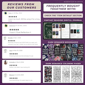 Printable Fantasy Reading Journal PDF Book Tracker Romantasy Reading ...