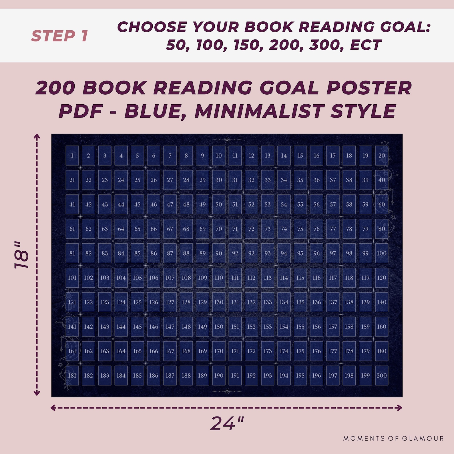 Book Goal Printable Bookish Wall Art Custom Print Book Reader Poster ...