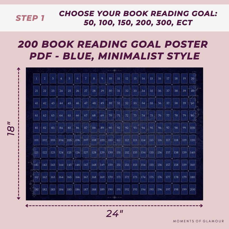 Book Goal Printable Bookish Wall Art Custom Print Book Reader Poster ...