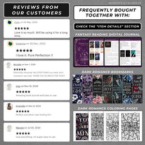 Dark Romance Printable Reading Journal Spicy Reading Tracker Template ...