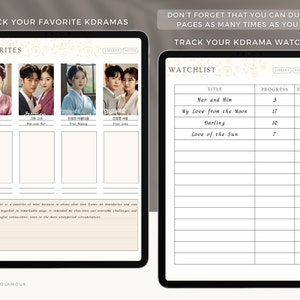 Digital K Drama Journal Kdrama Tracker Digital K-drama Journal for ...